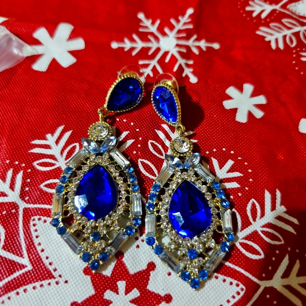 Royal Blue Big Princess Jewel Rhinestone Betsey Johns… - Gem